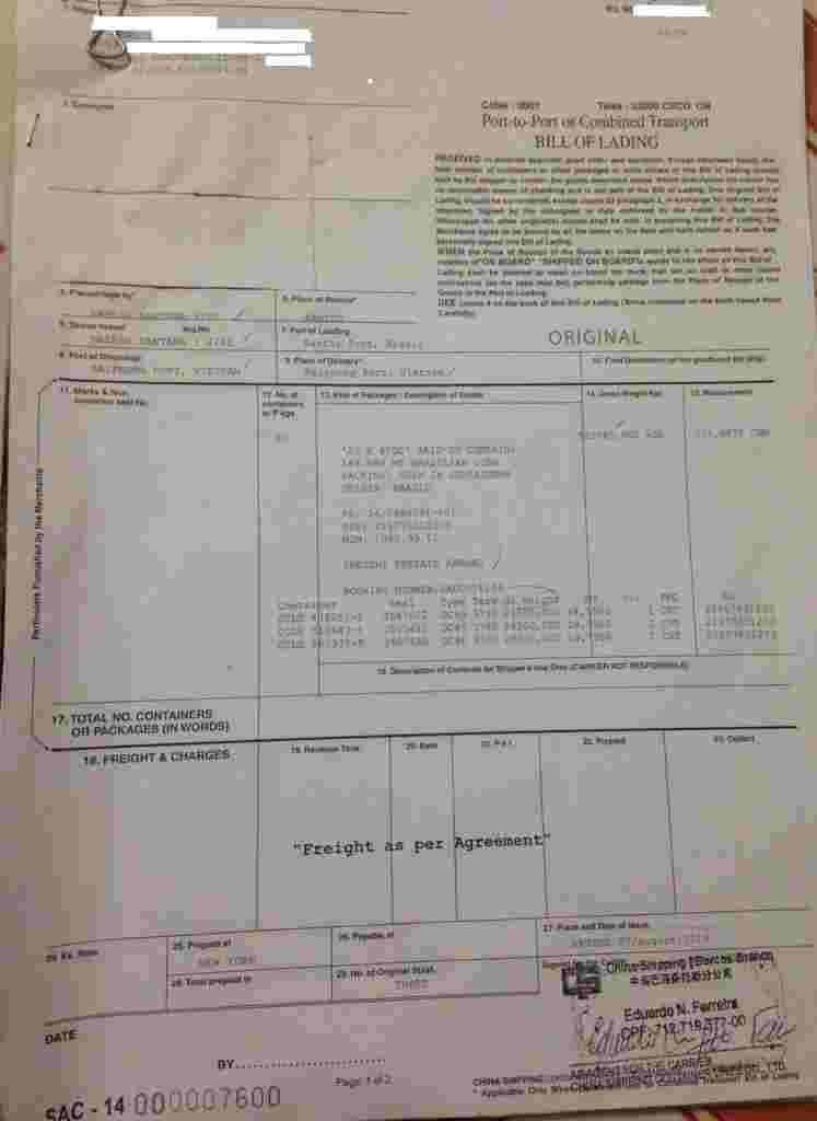 A 'RECEIVED FOR SHIPMENT' BILL OF LADING NEEDS A DATED ON BOARD ...