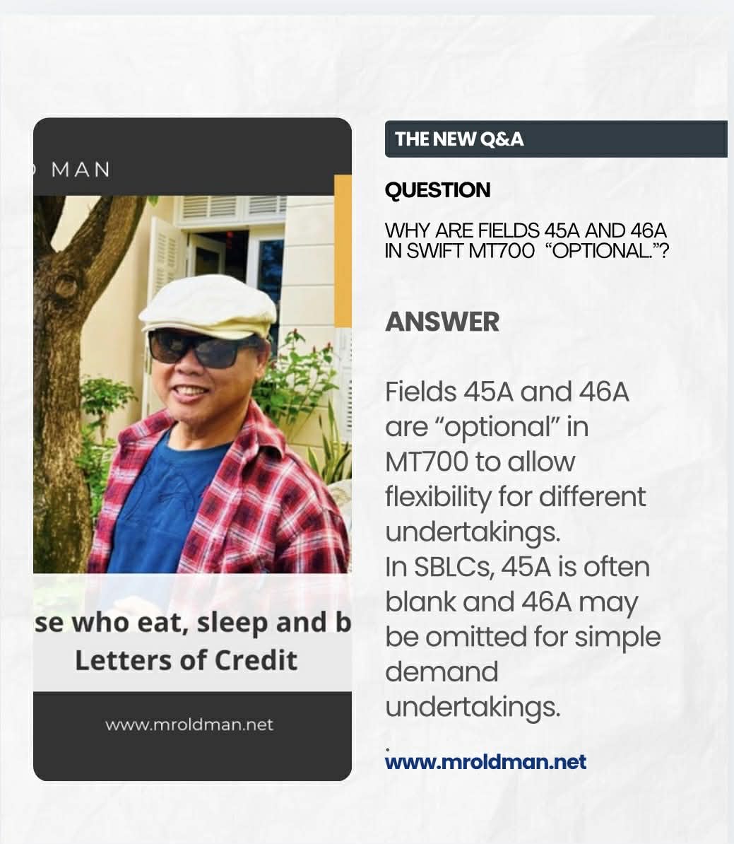 “Optional” but Essential? Understanding Fields 45A and 46A in MT700 ...